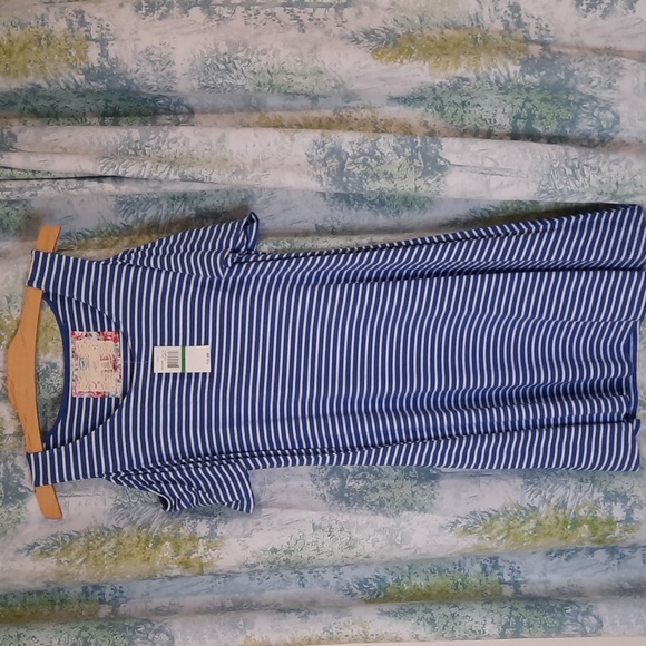 Cupio | Dresses | Blue And White Striped Midi Dress Cupio | Poshmark